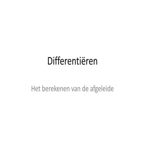 Differentiëren | PPTX