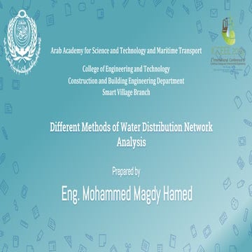 Different methods of water distribution network analysis | PPSX