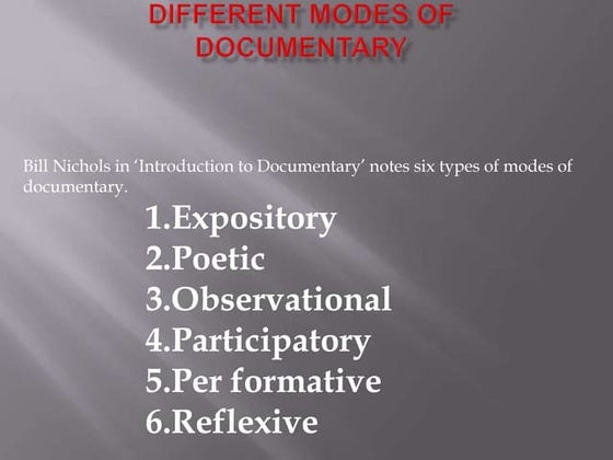6 modes of documentaries | PPT