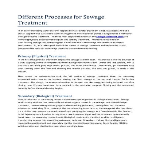 Sewage Treatment Plant | PDF