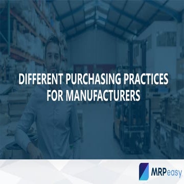 Different purchasing practices for manufacturers | PPT