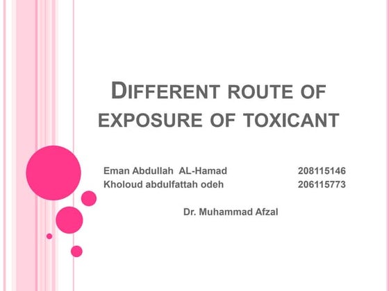 Exposure of toxicants | PPT