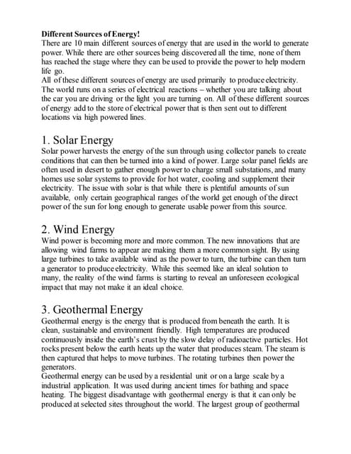 Renewable Energy Sources | PPT