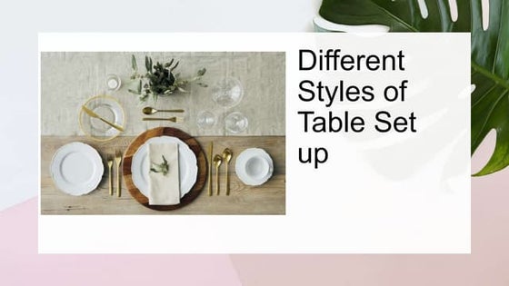 Fnb standard of table set up | PDF | Food & Drink