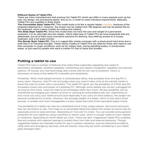 Different styles of tablet p cs | PDF