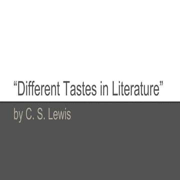 Different tastes in literature | PPTX