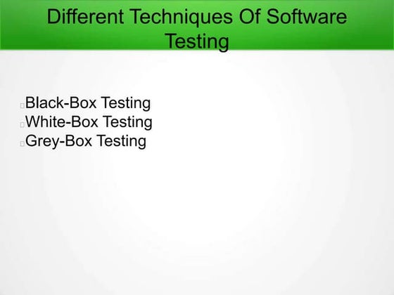 Gray box testing | PPT | Computing | Technology & Computing