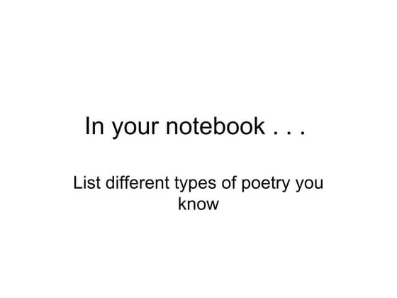 Types Of Poetry | PPTX | Poetry | Books and Literature