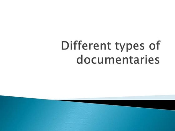 Types of documentaries | PPTX