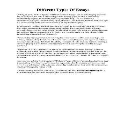 Different Types Of Essays | PDF