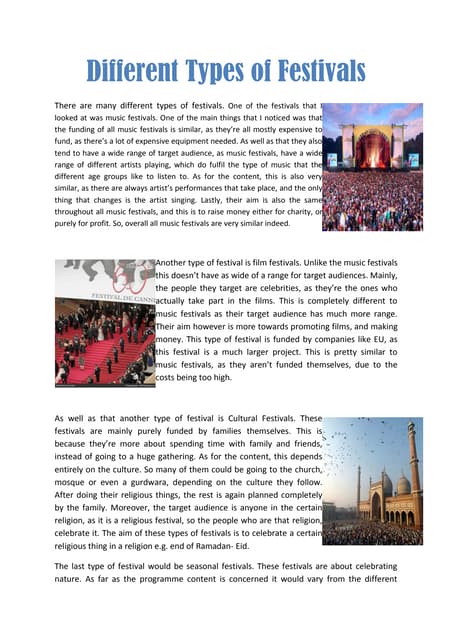 Comparing festivals | PPT