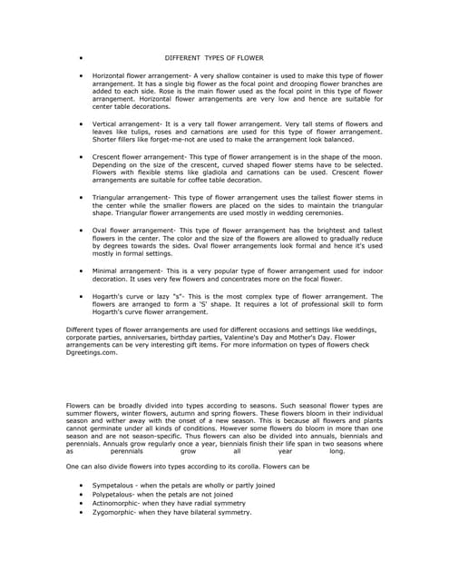 Types of flower arrangement | PPT