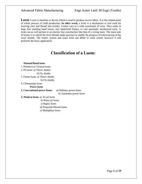 Presentation on handloom industry | PPTX