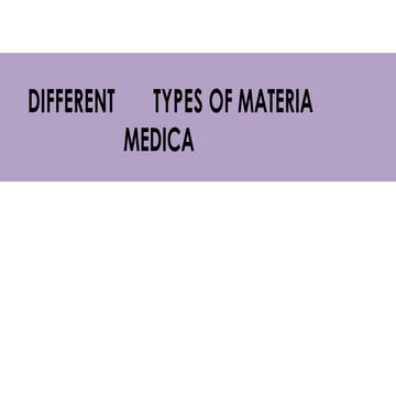 Different types of Materia Medica - FOR BHMS STUDENTS | PPTX