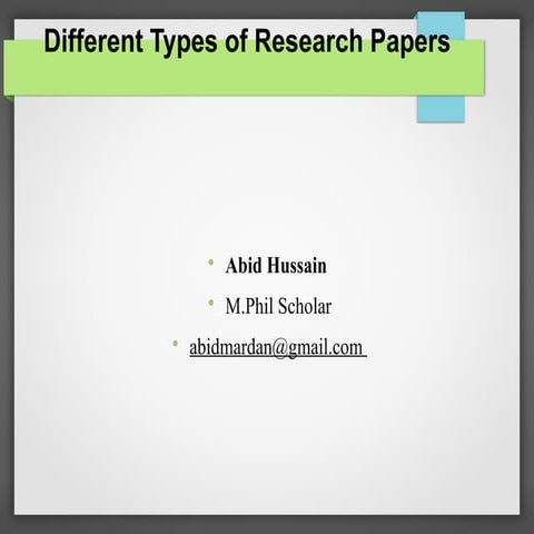 Different types of Research Papers for Scholars. | PPTX | Science