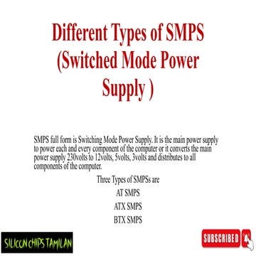 Different Types of SMPS (Switched Mode Power.pptx) | PPTX