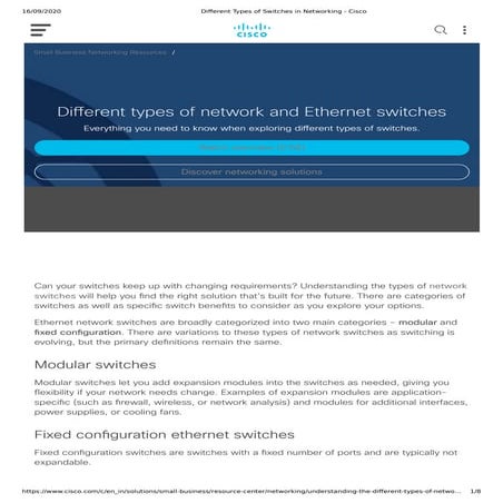 Different Types of Switches in Networking : Notes | PDF