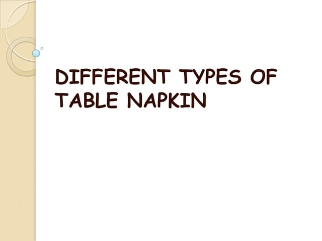 Napkin folding ppt | PPTX