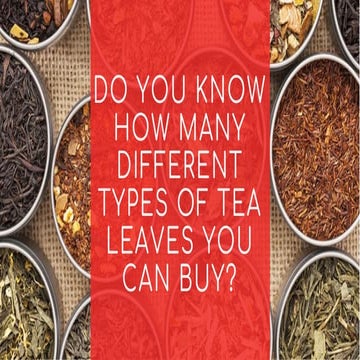 DO YOU KNOW HOW MANY DIFFERENT TYPES OF TEA LEAVES YOU CAN BUY? | PDF
