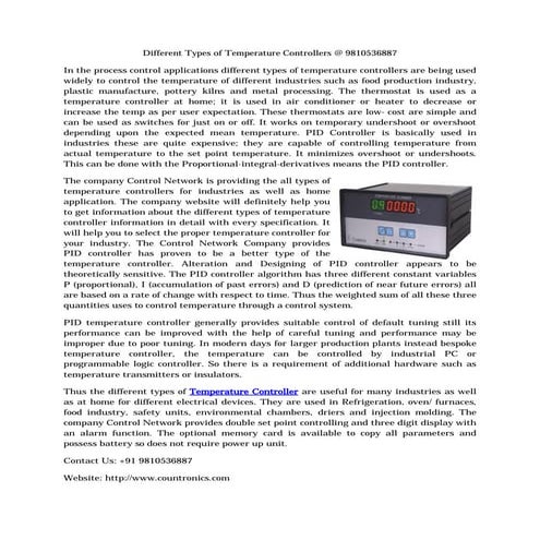 Temperature Controllers | PDF