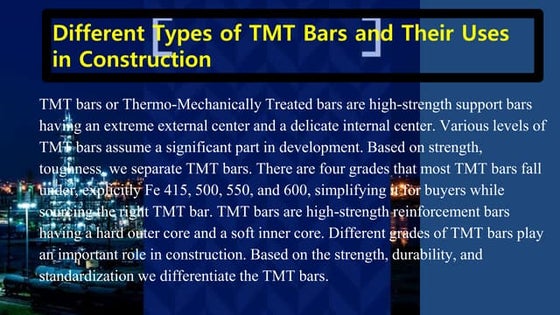 What is the Difference Between FE 500 & FE 500D TMT Bar? | PPT