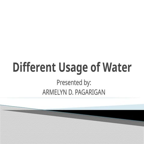 Different Types of Waters and Its Usages | PPTX
