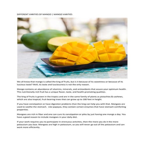 Different varieties of mango | Mango Varieties | PDF