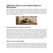 Different ways to use mind maps in education | DOCX