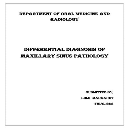 Differiential diagnosis of maxillary sinus pathology | DOCX