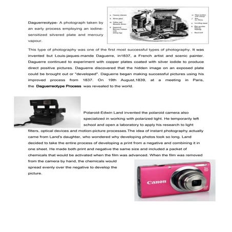Differnt types of photography | DOCX | Cameras and Camcorders | Consumer Electronics