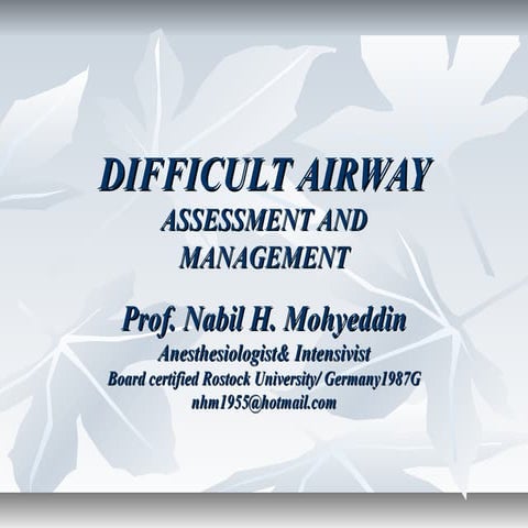 Difficult airway 11 | PPS