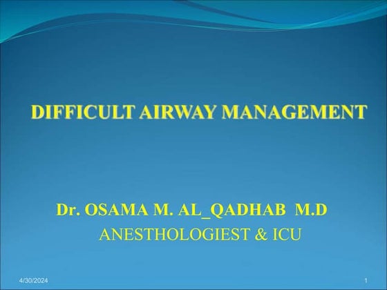 Airway assessment in anaesthesia | PPTX