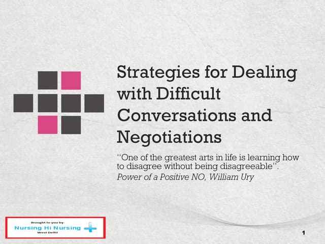 Difficult Conversations Planning Template | PDF