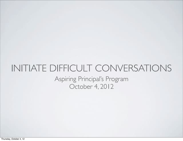 Difficult Conversations Planning Template | PDF