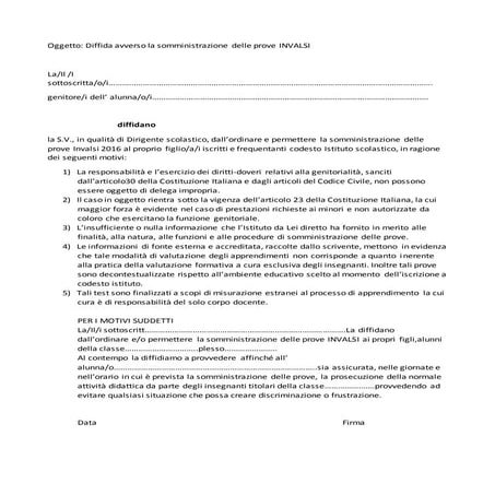 Diffida invalsi | DOCX