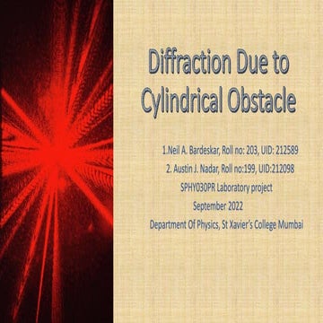Diffraction Due To Cylindrical Obstacle Pptx