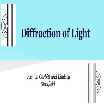 Diffraction Of Light Ppt