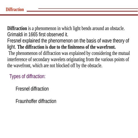 Diffraction part i | ODP | 3-D Graphics | Computer Software and ...