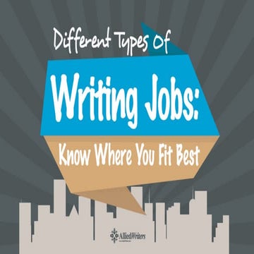 Different Types of Writing Jobs: Know Where You Fit Best | PDF