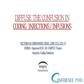 Diffuse the Confusion in Coding Injections Infusions | PDF