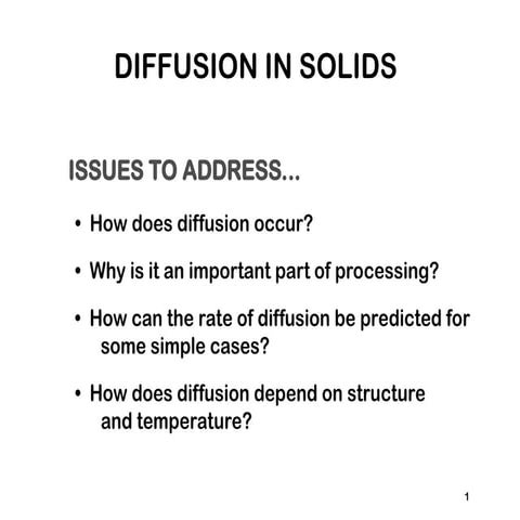 DIFFUSION in materials and its basic understandings | PPT