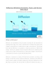 Diffusion | PPTX | Chemistry | Science