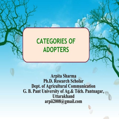 CATEGORIES OF ADOPTERS | PPT