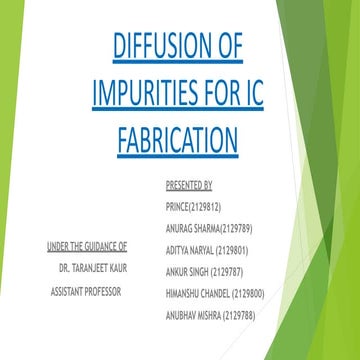 diffusion of impurities for ic fabrication by.pptx | Chemistry | Science
