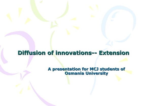 Diffusion of Innovation | PPT
