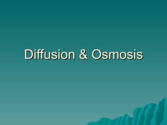 Biology - Osmosis and Tonicity | PPT