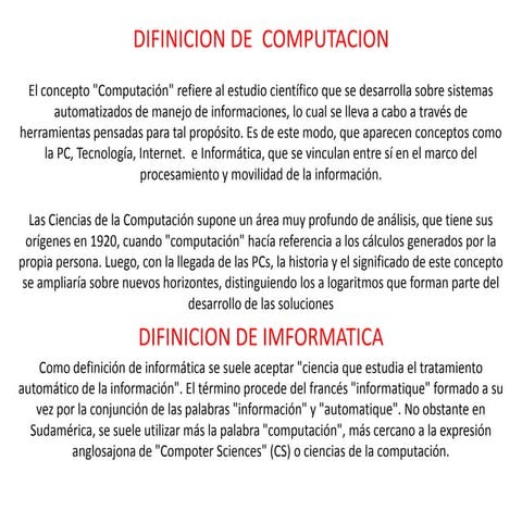 Difinicion de computacion | PPTX