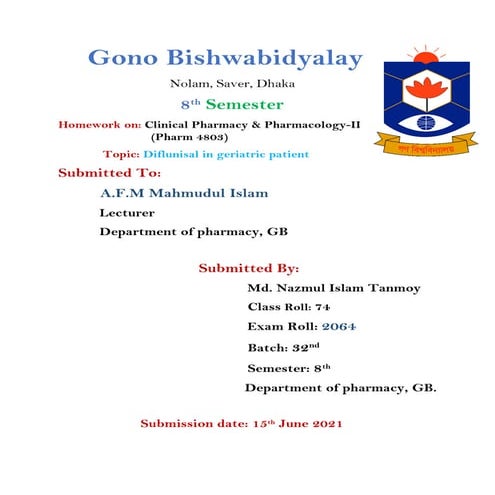 Diflunisal in geriatric | PDF