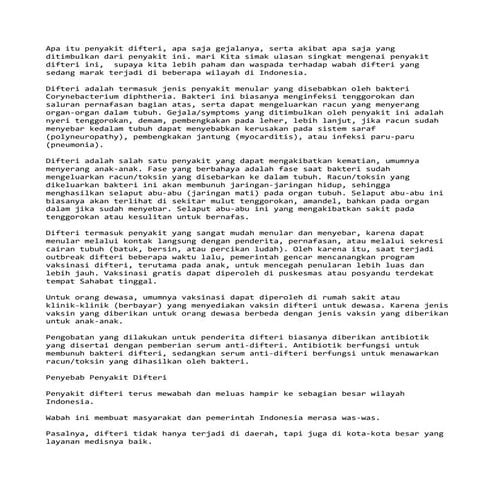 Presentasi difteri | PPTX