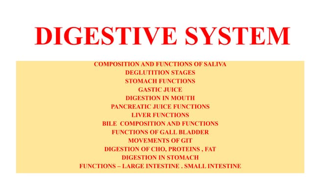 Physiology of Digestive System | PPT